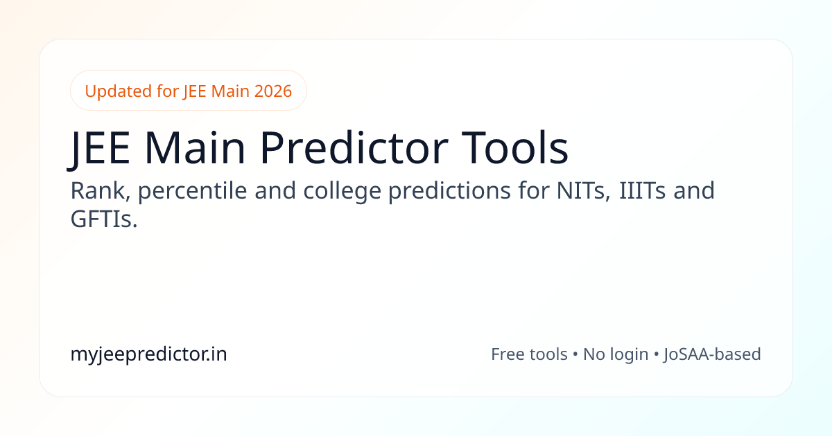JEE Main Rank Predictor 2026 | Predict Rank and Percentile from Marks ...